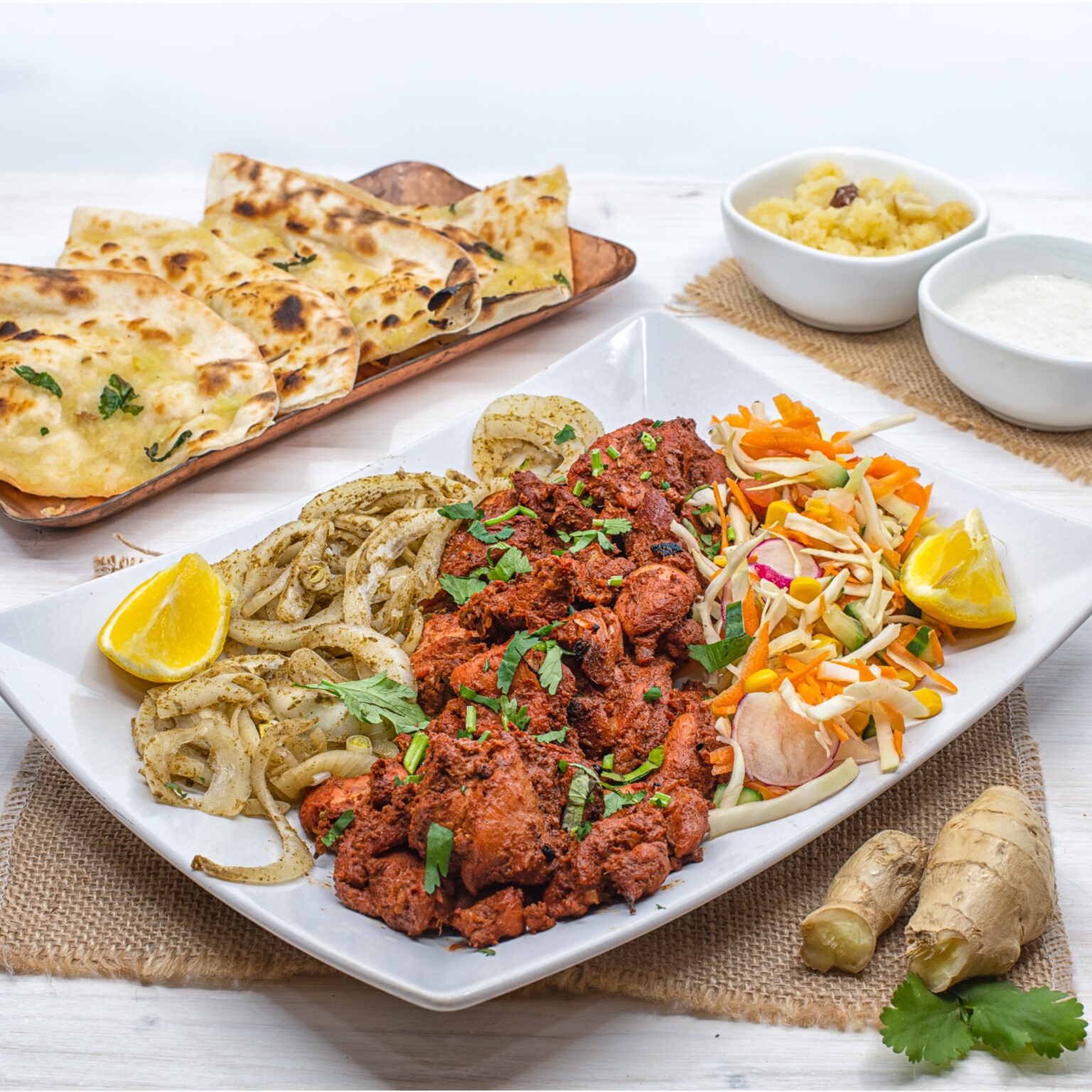 Hara Bhara Chicken with Salad and Naan – Delhi House